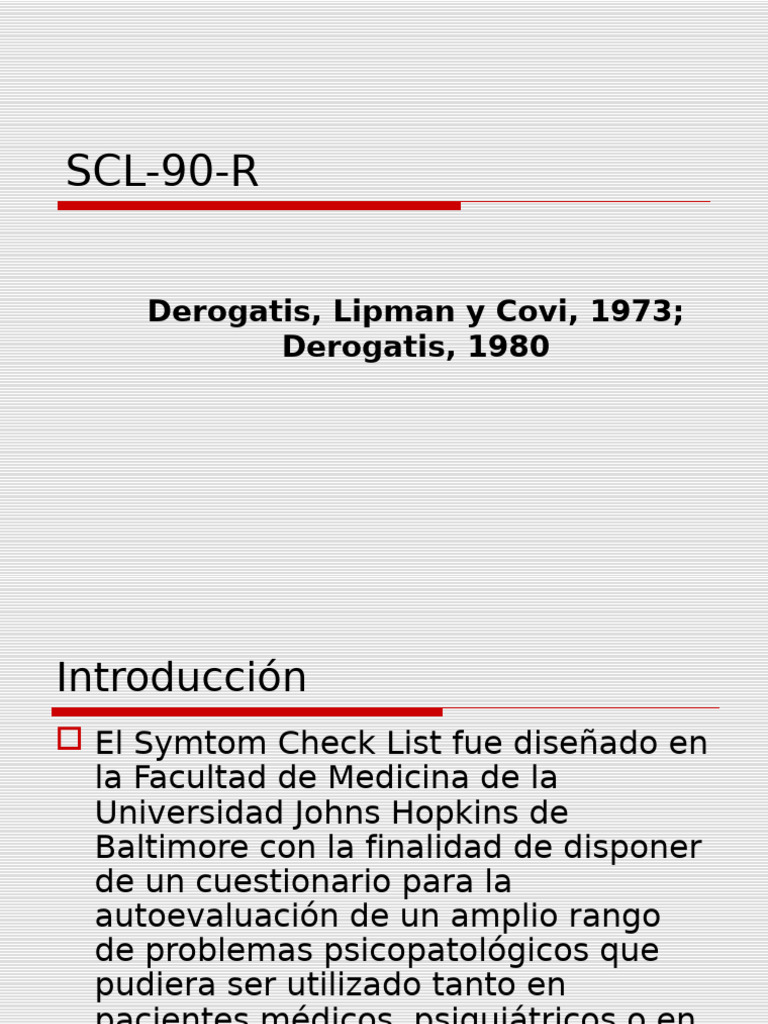 Sesion 6-SCL-90-R | PDF | Ansiedad | Trastorno depresivo mayor