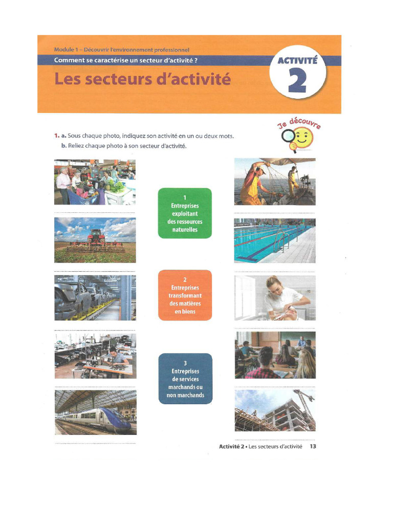 Activité 2 Les Secteurs Dactivité-Compressé | PDF