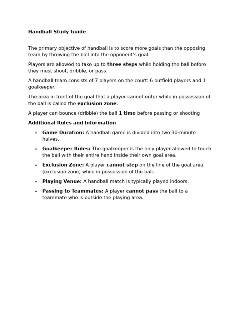 Handball Study Guide | PDF