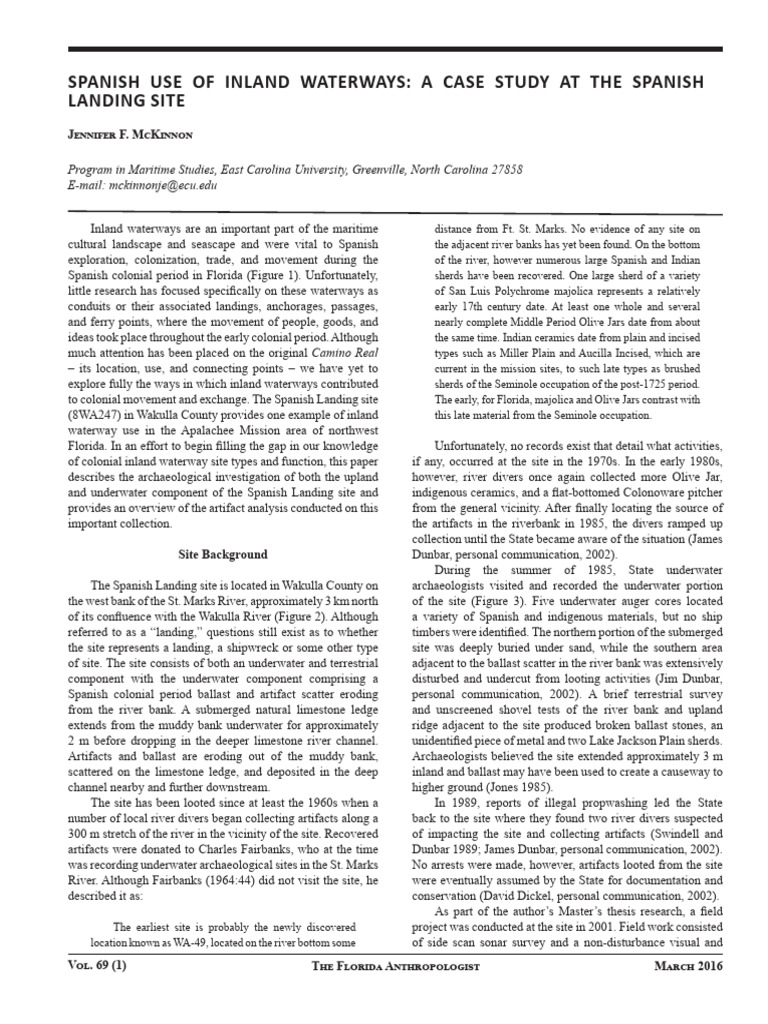 Spanish Use of Inland Waterways A Case S | PDF | Artifact (Archaeology) | Spanish Empire