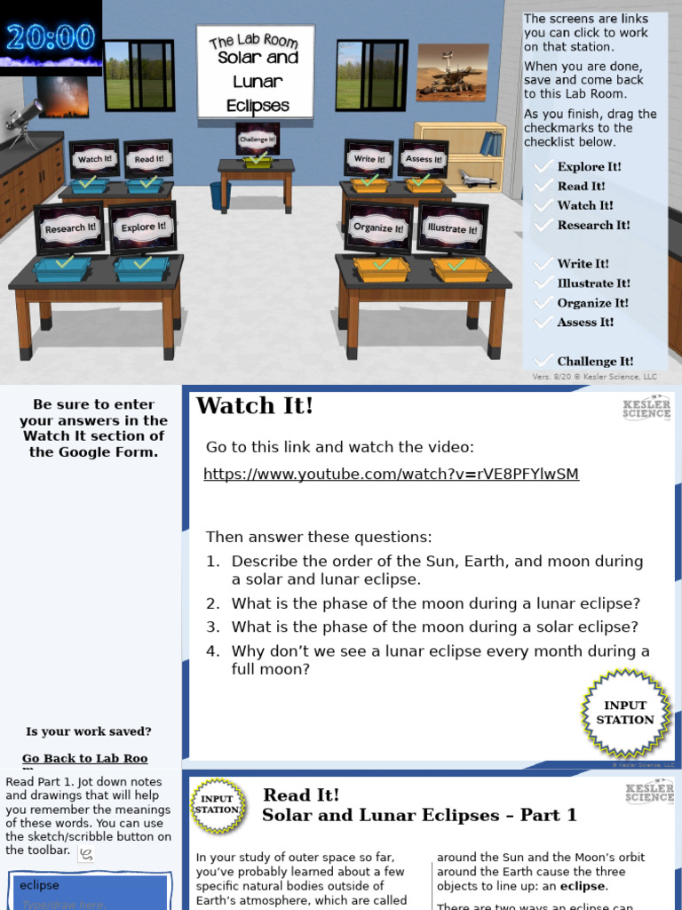 Vega Exploration - Solar and Lunar Eclipses Station Lab v2 - Digital W Google Form - Idiot | PDF ...