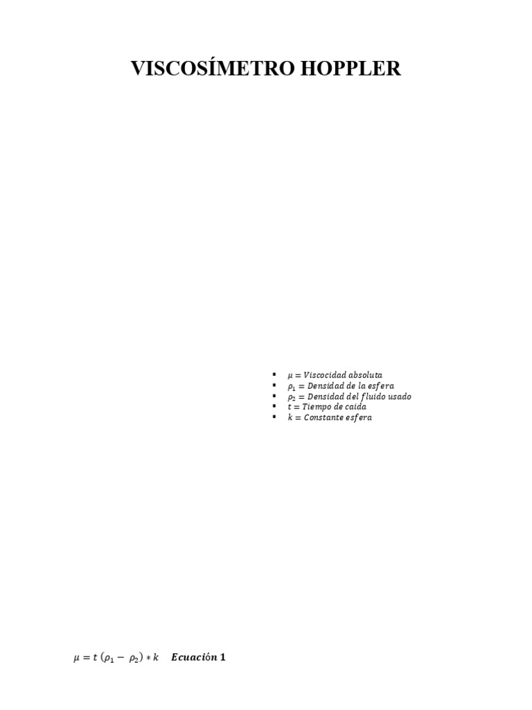 Viscosimetro Hoppler | PDF | Viscosidad | Líquidos