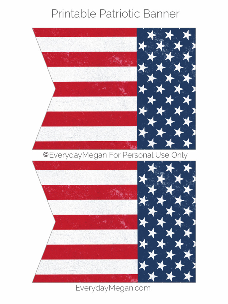 Printable Patriotic Banner Stars and Stripes | PDF