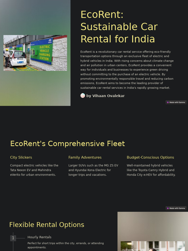 EcoRent Sustainable Car Rental For India | PDF | Electric Vehicle | Hybrid Vehicle