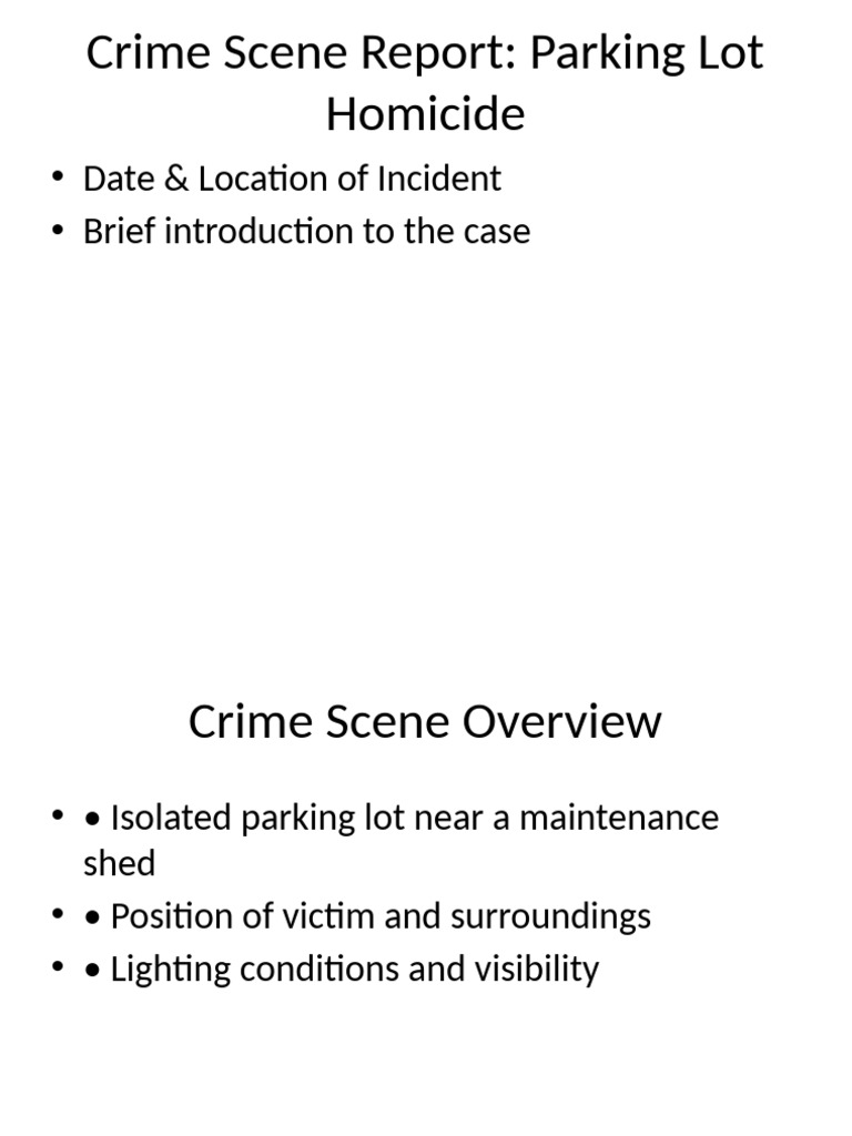 Crime Scene Report | PDF