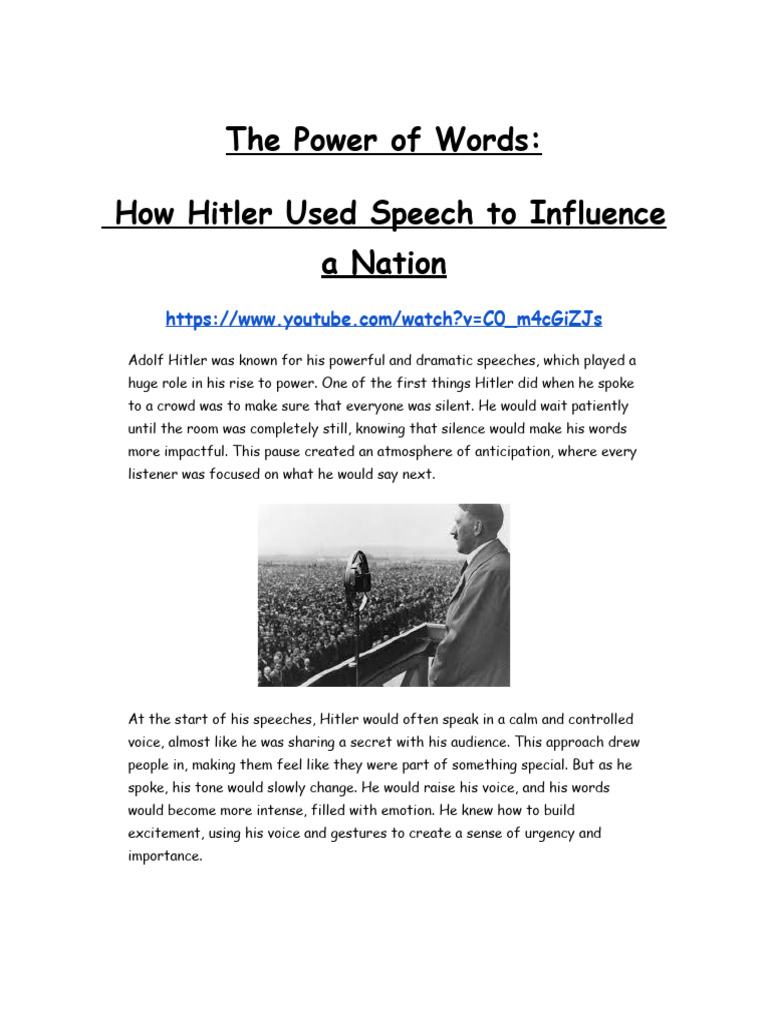 The Power of Words- Hitler | PDF | Adolf Hitler