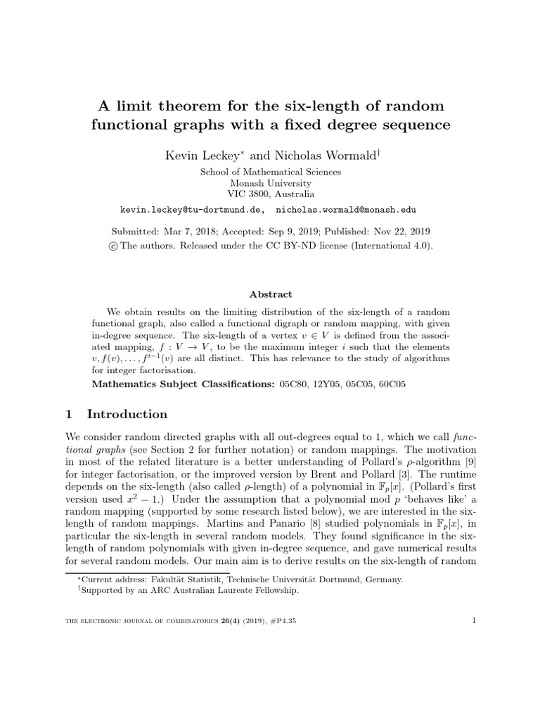 Functional Graphs Pdf Theorem Vertex Graph Theory