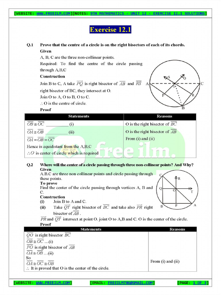 9th Math, CH 12, Ex 12.1 | PDF