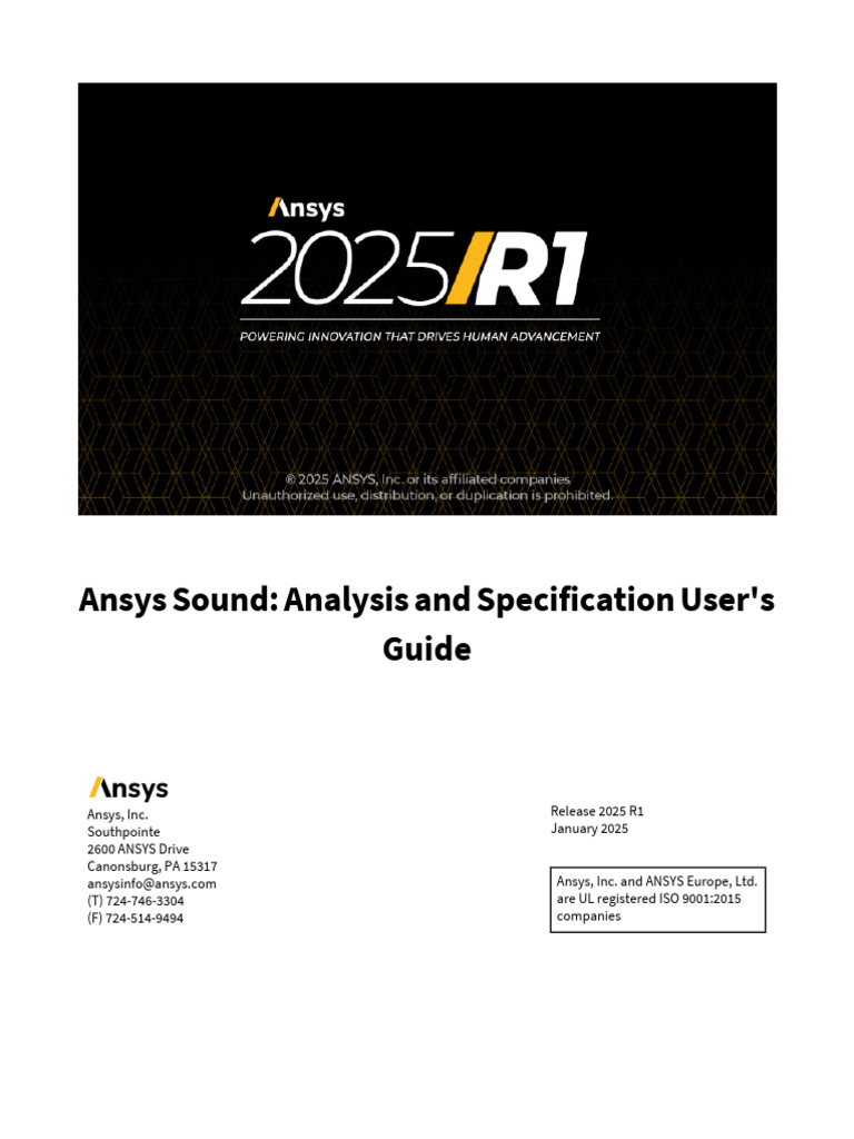 Ansys Sound Analysis and Specification Users Guide | PDF | Spectral ...