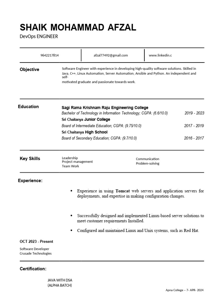 Afzal Resume | PDF