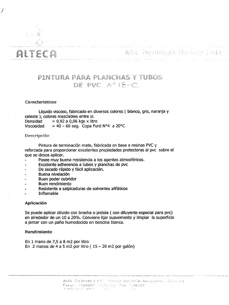 Pinturas para PVC | PDF