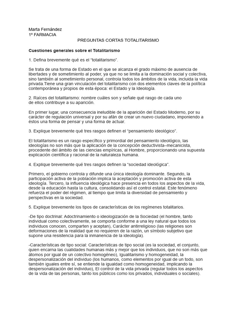 Preguntas Cortas Tema 3 | PDF | Alemania nazi | fiesta nazi