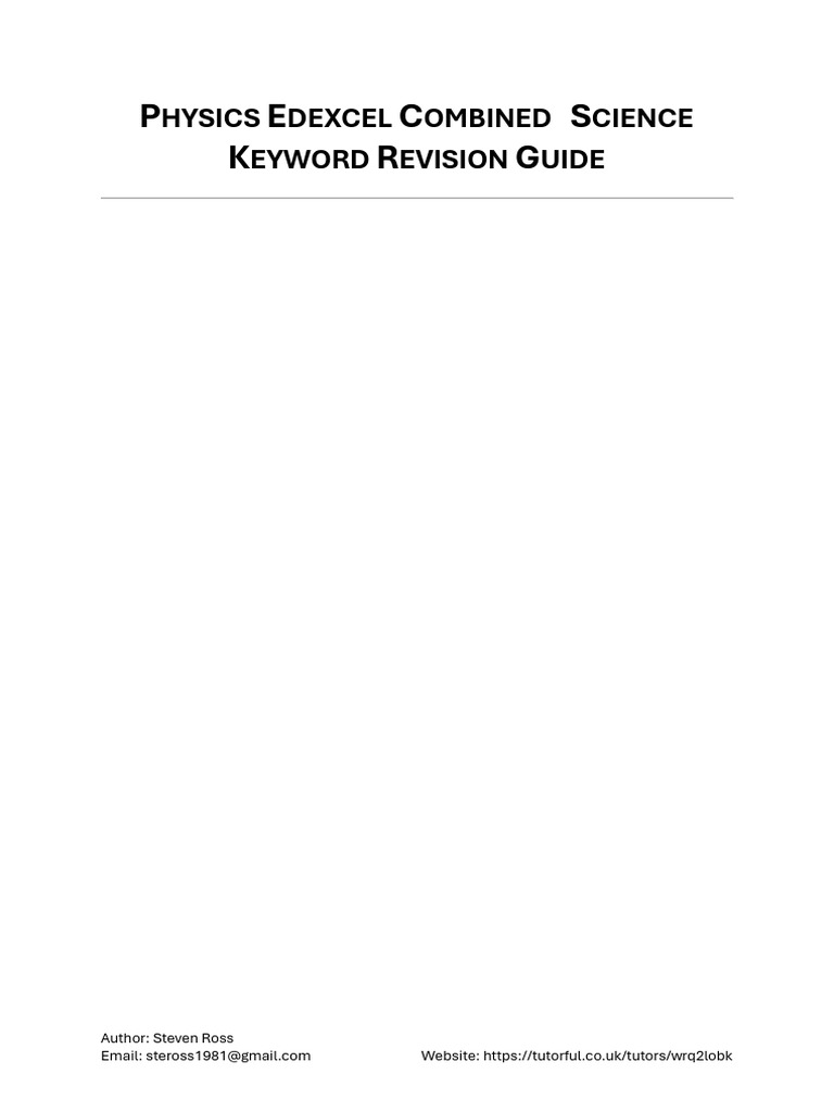 Physics Edexcel Revision Guide | PDF | Force | Acceleration