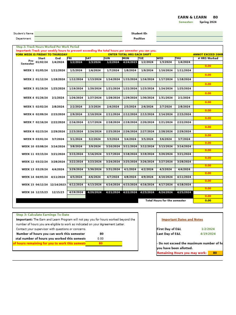 Earn and Learn Tracking 80 Hours | PDF