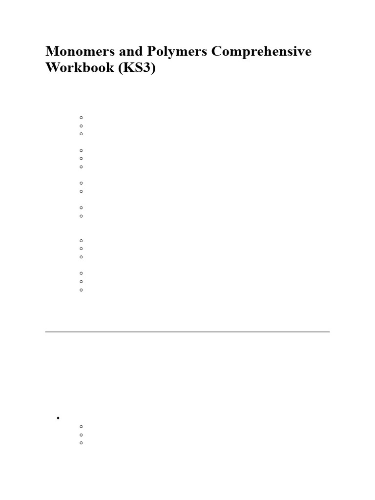 Monomers and Polymers in Carbohydrates | PDF | Polymers | Macromolecules
