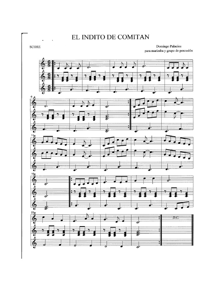 Indito de Comitán-Grupo de Percusión | PDF