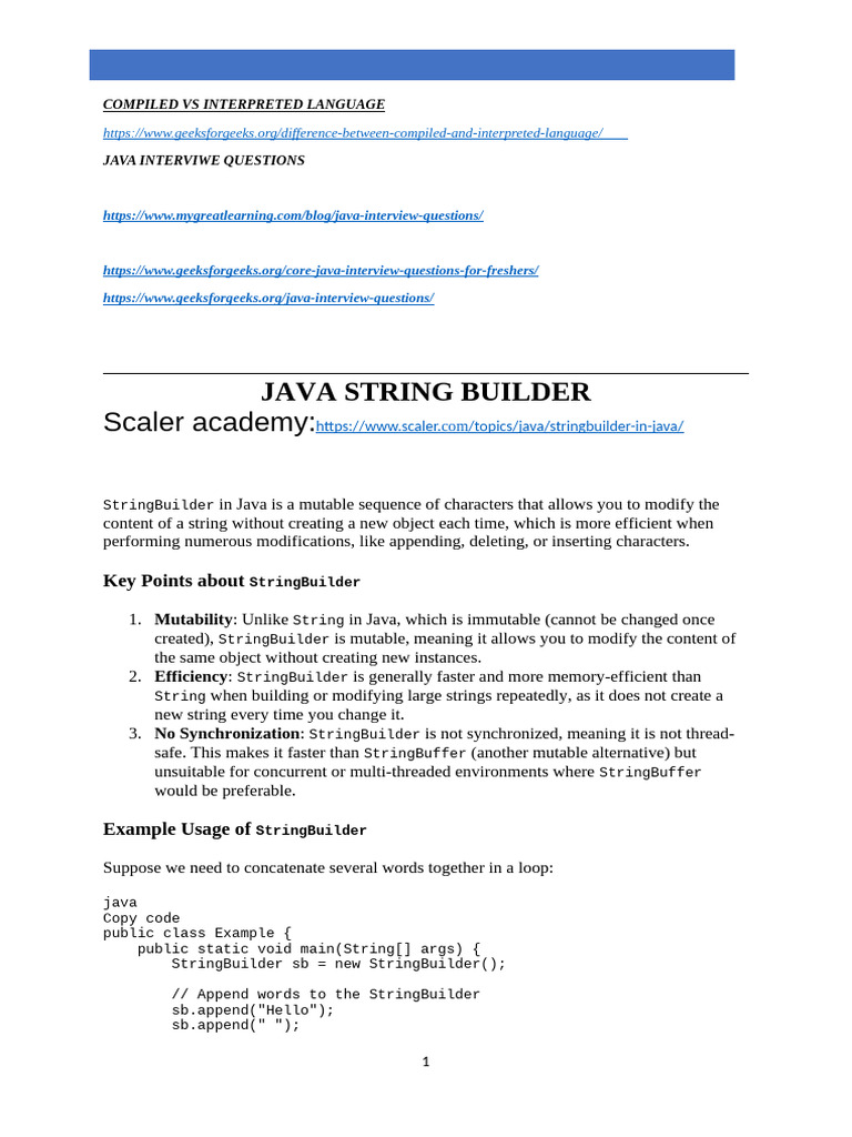 Java Imp Topics | PDF | String (Computer Science) | Method (Computer ... Java Imp Topics | PDF | String (Computer Science) | Method (Computer ...
