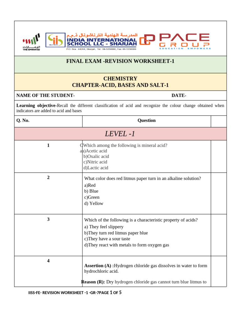 ACID,BASE-REV-1 (3) | PDF | Acid | Chemical Substances