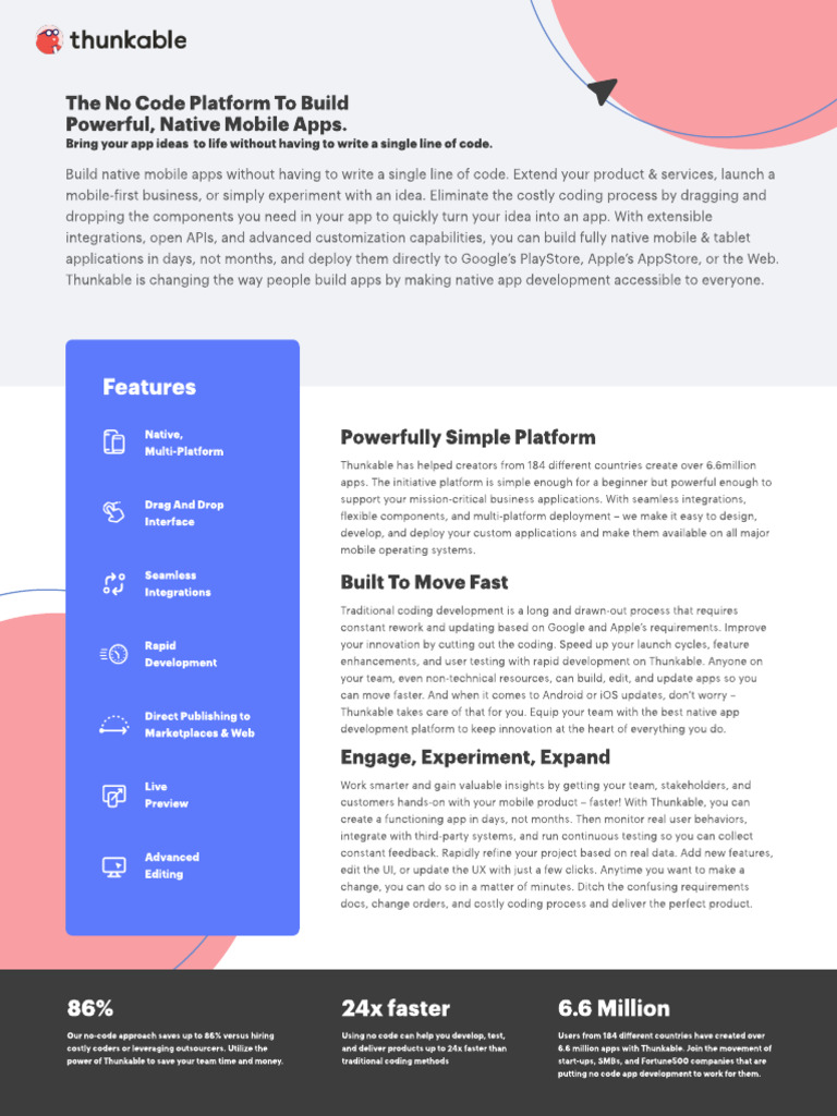 No-Code Mobile App Builder Platform | PDF | Mobile App | Cross Platform Software