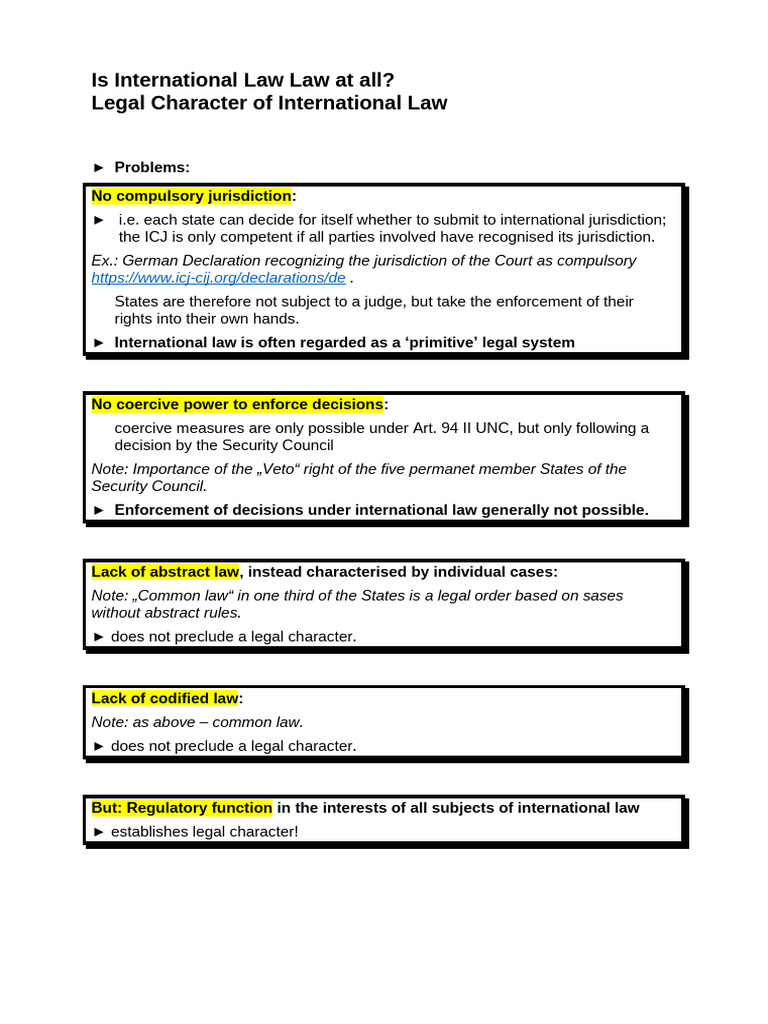 The Legal Nature of International Law | PDF