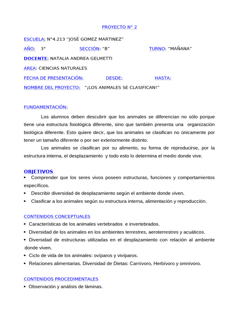 Ciencias Naturales 3ro 2 Características de Los Animales Vertebrados e ...