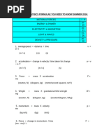 Edexcel Formula List | PDF | Force | Mass