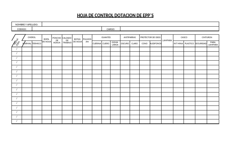 Control de Dotación de EPP's Mineros | PDF
