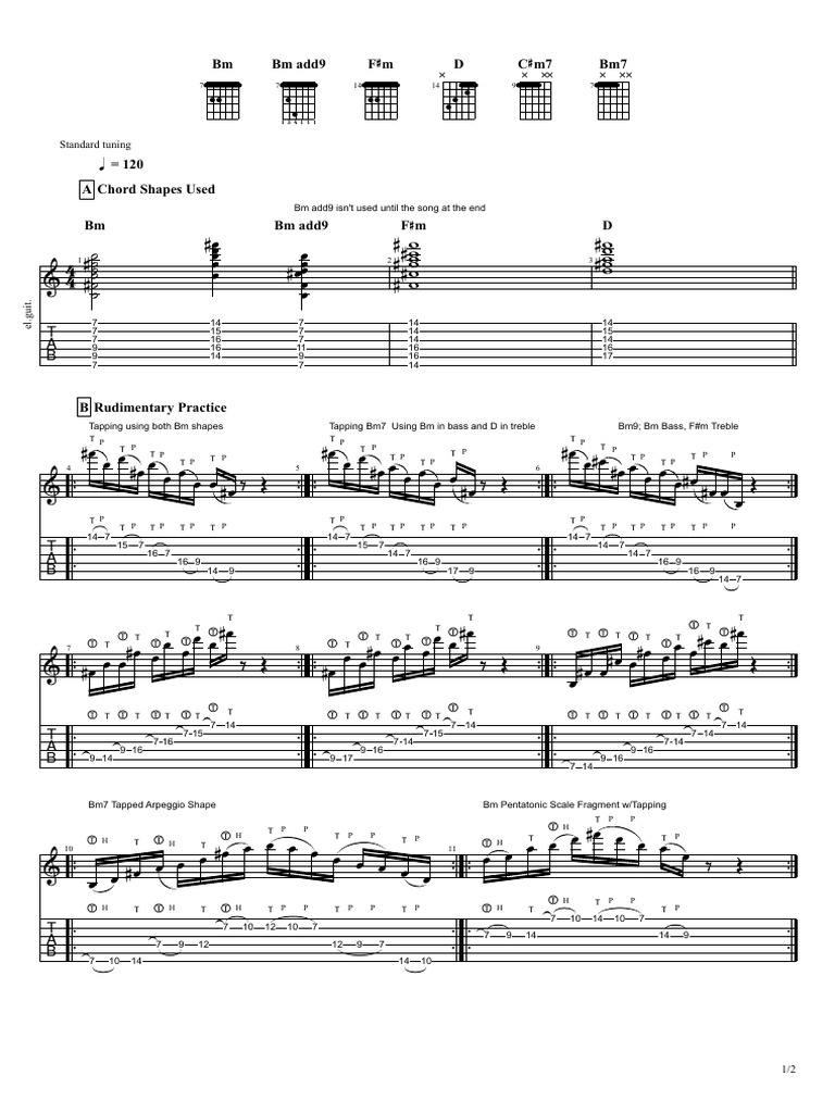 Best Tapping Arpeggios Guitar | PDF | Elements Of Music | Music Theory