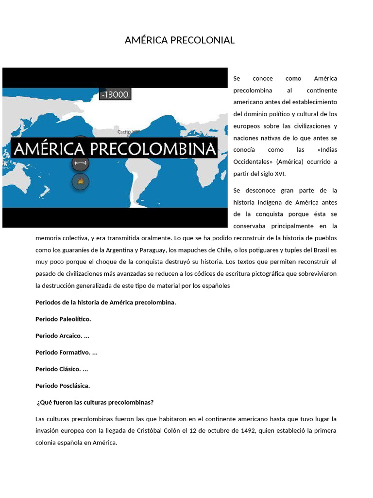 América Precolonial | PDF | Era precolombina | Américas