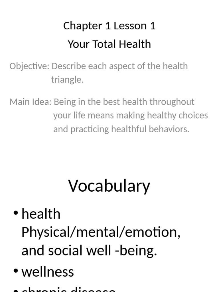 Chapter 1 Lesson 1 (Student Fill-ins) | PDF | Chronic Condition | Psychological Concepts