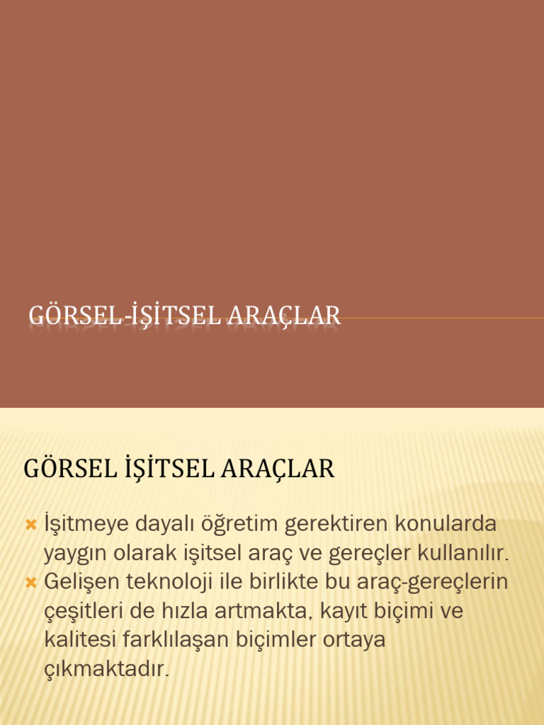 8 2 Gorsel Isitsel Araclar-Sunum | PDF