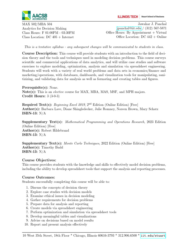 Syllabus ADM | PDF | Spreadsheet | Microsoft Excel