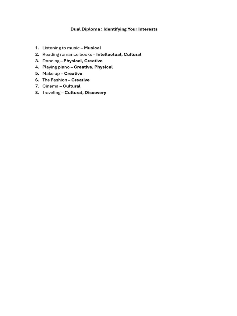 Identifying Your Interests | PDF