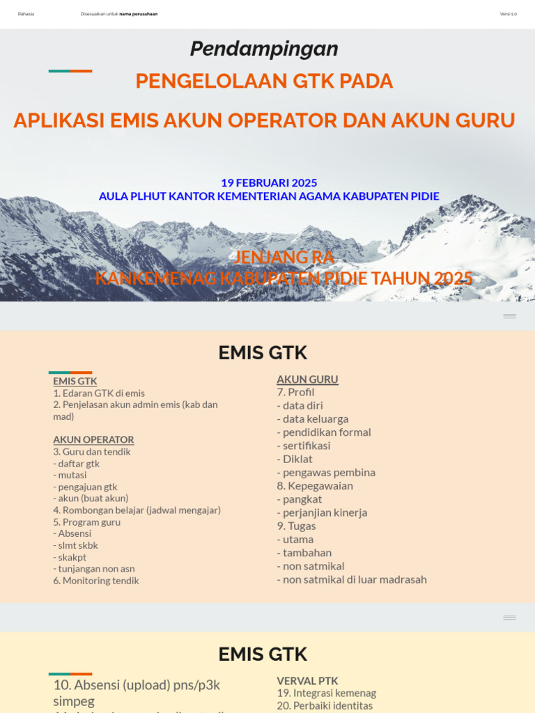 Pendampingan Emis GTK Bagi Ra | PDF