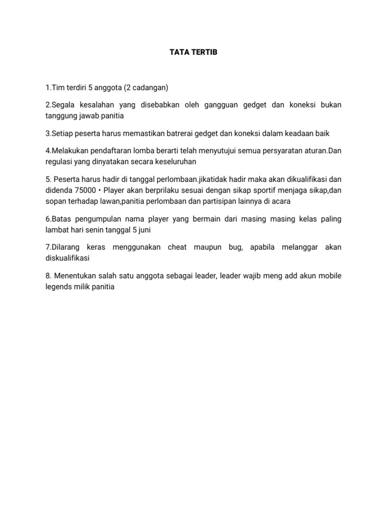 Tata Tertib Yoi | PDF