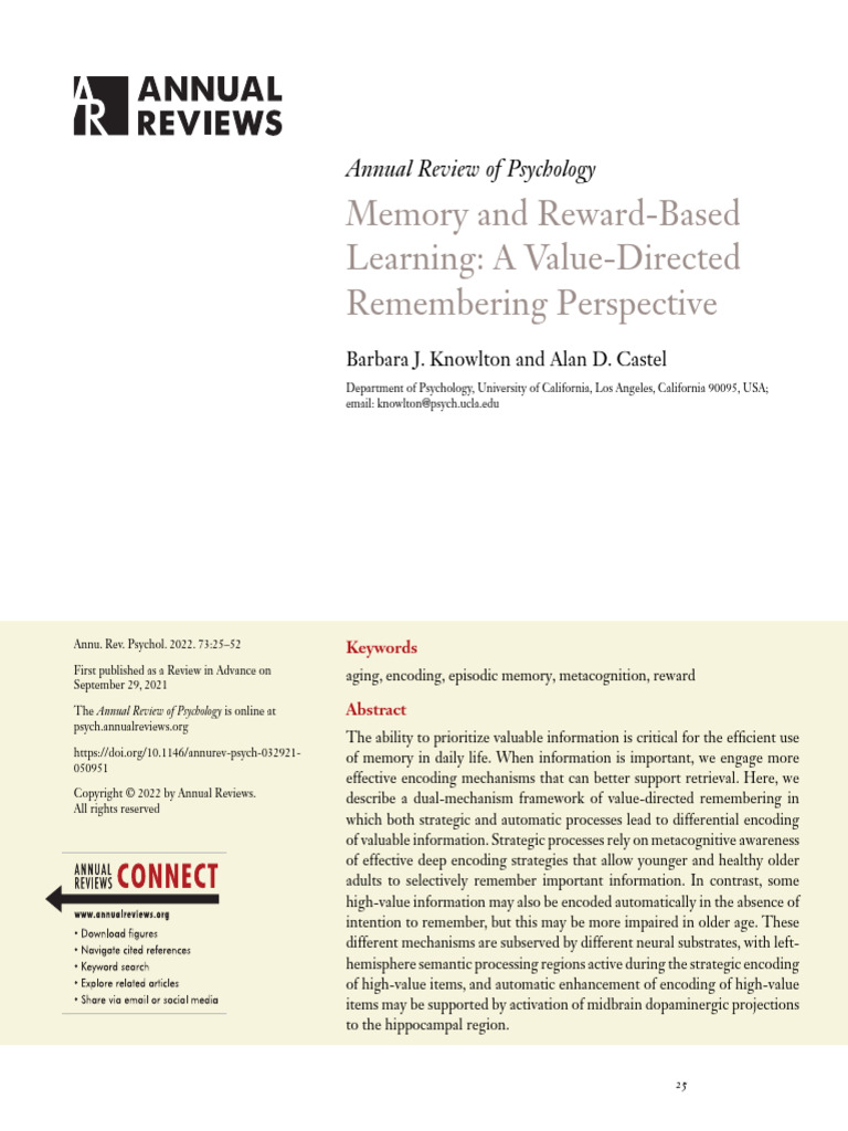 Memory | PDF | Memory | Recall (Memory)