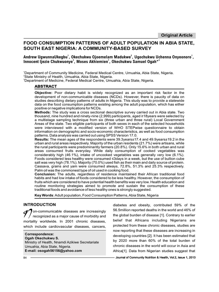 Ukegbu Ogah Madukwe Et Al | PDF | Fat | Healthy Diet