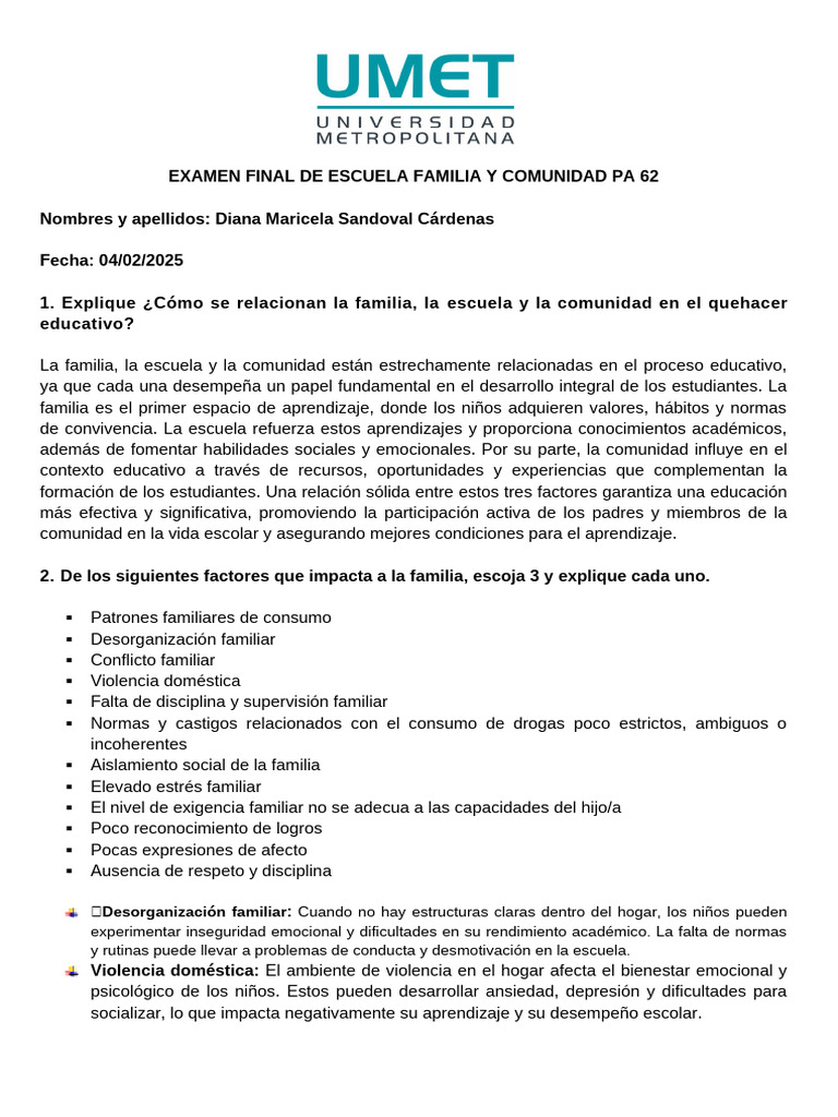 Relación entre familia, escuela y comunidad | PDF | Escuelas | Las ...