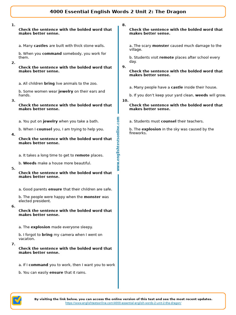 Dragon Story Comprehension Test | PDF | Dragon