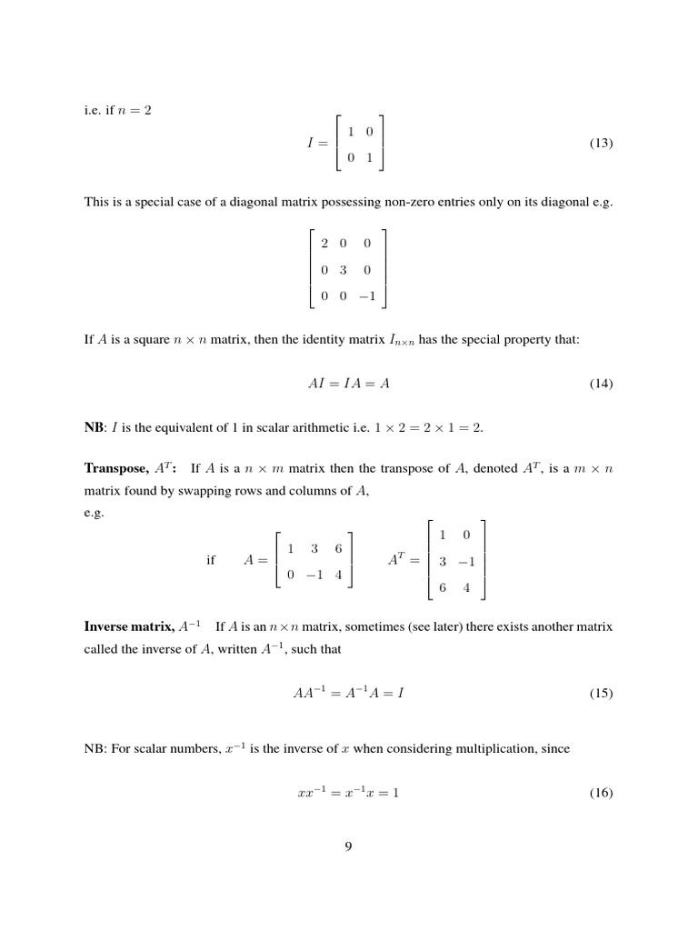Matrix Operations and Linear Systems | PDF | Matrix (Mathematics ...