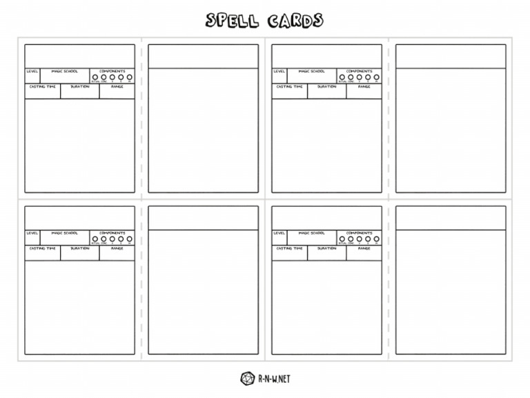 Blank - Spell Cards Double Size | PDF