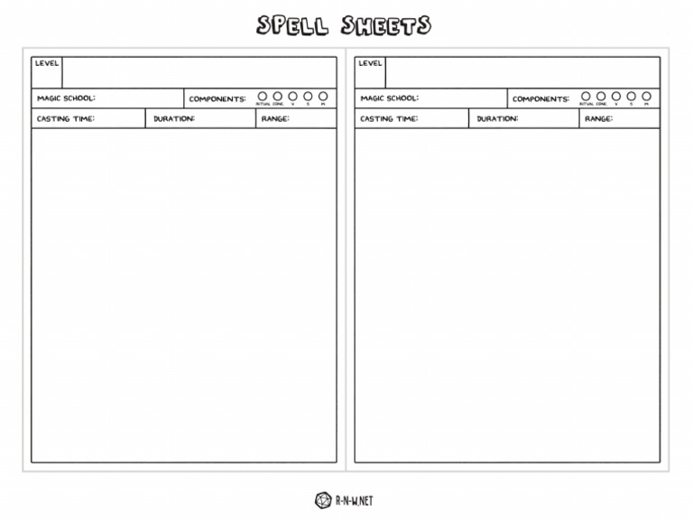 Blank - Spell Sheets | PDF