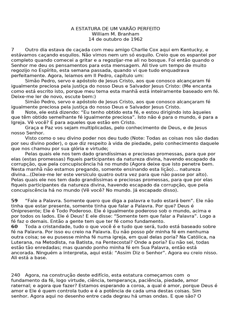 A Estatura de Um Varão Perfeito | PDF | Fé | Jesus