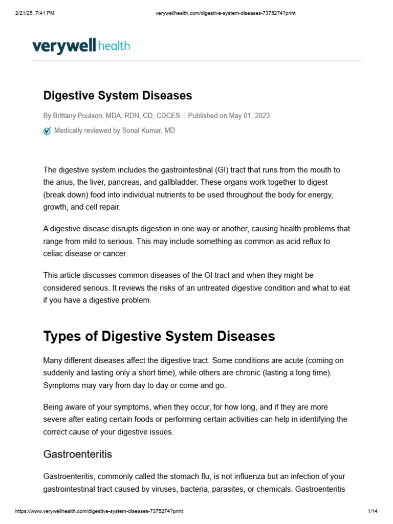 Digestive System Diseases 7375274 - Print | PDF | Irritable Bowel ...