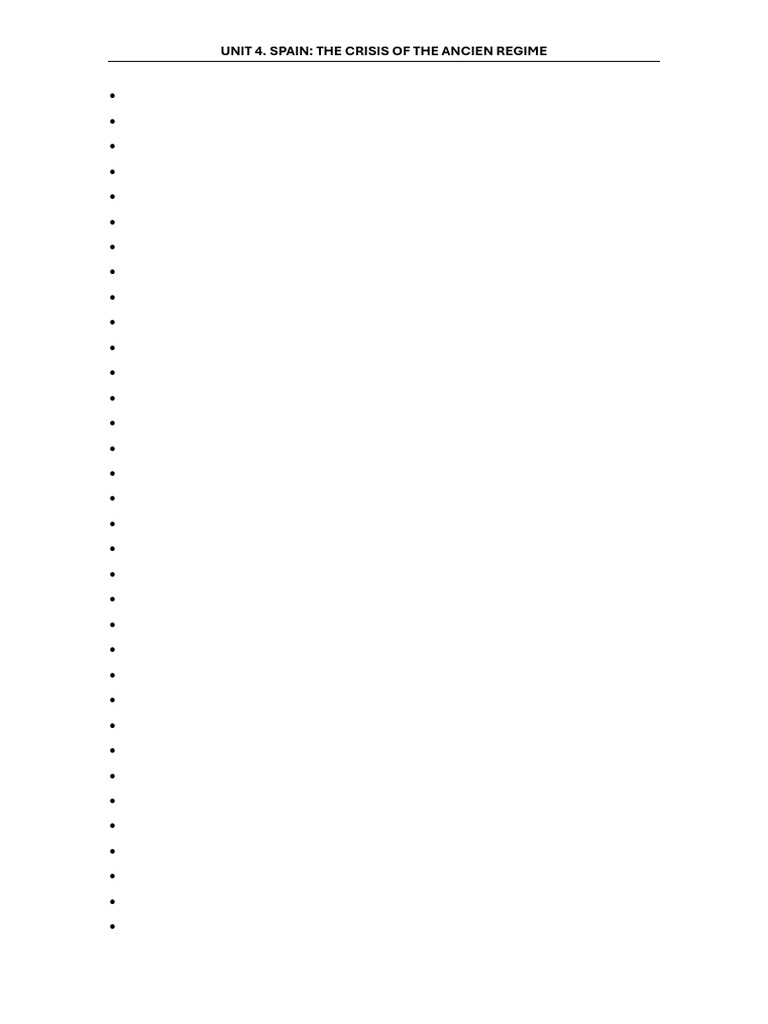 Vocabulary Unit 4 - Spain The Crisis of The Ancien Régime | PDF