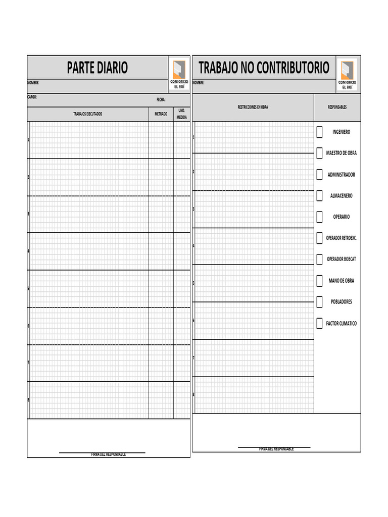 Registro de Operaciones de Excavación | PDF