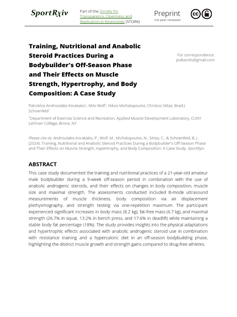 Bodybuilder AAS Case Study | PDF | Muscle Hypertrophy | Weight Training