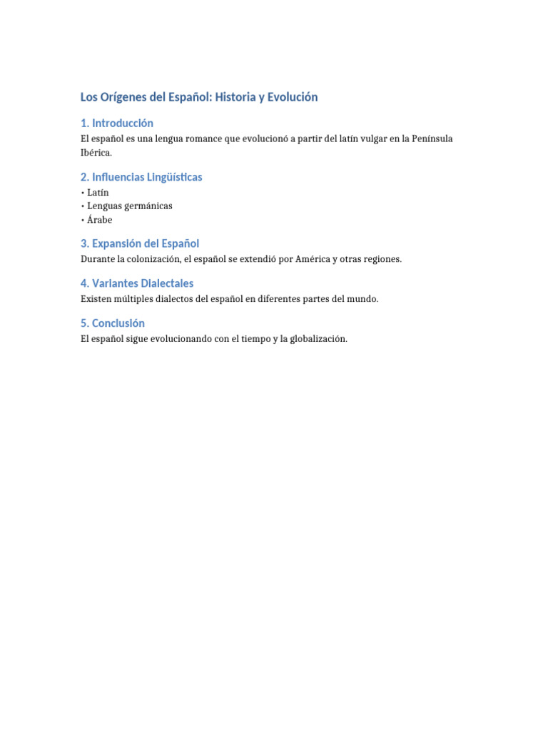 Los or%C3%ADgenes Del Espa%C3%B1ol Historia y Evoluci%C3%B3n | PDF