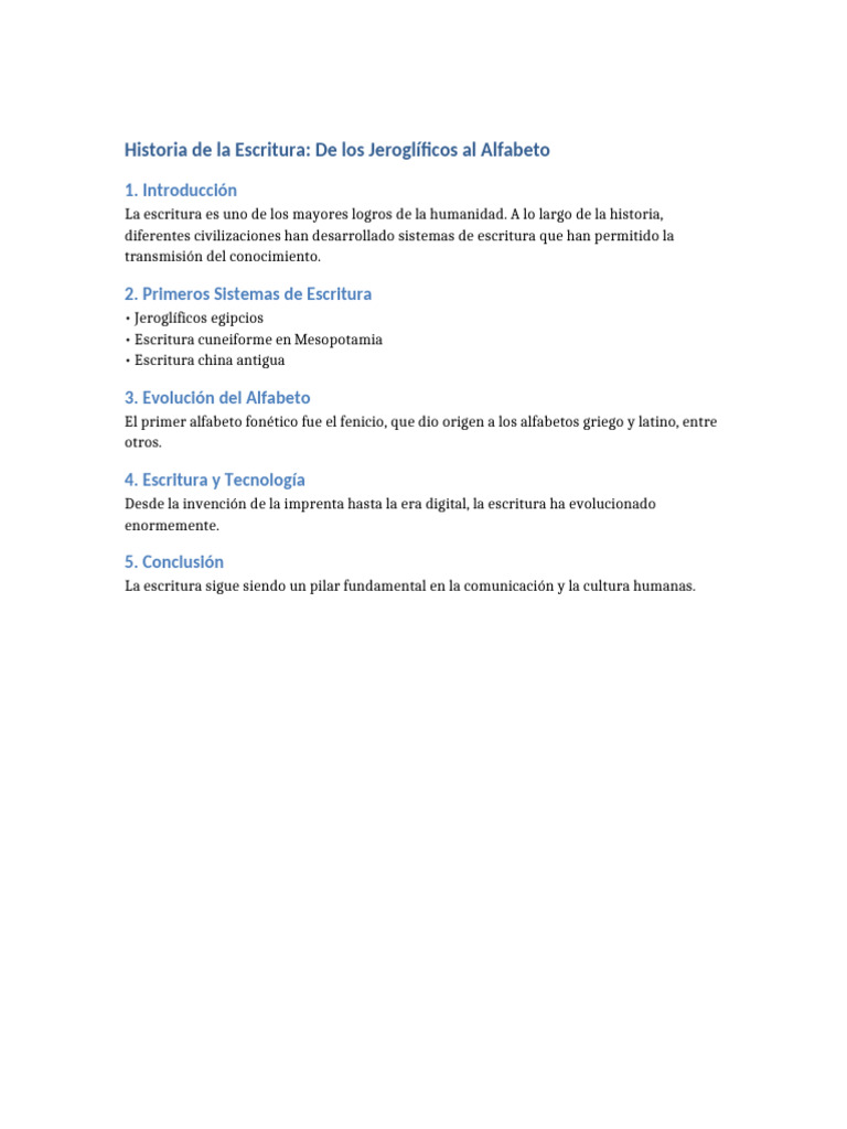 Historia de La Escritura de Los Jerogl%C3%ADficos Al Alfabeto | PDF