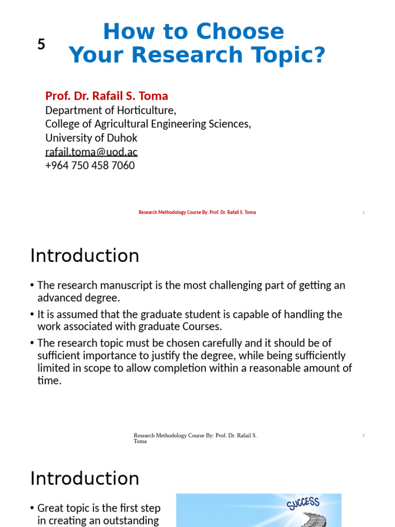 How To Choose Your Topic | PDF | Methodology | Learning